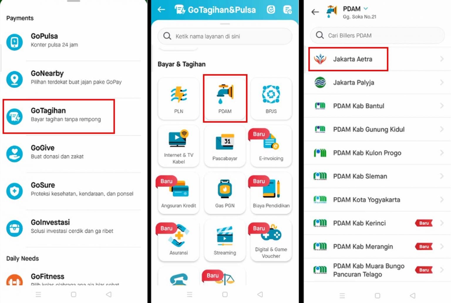 Cara Bayar PDAM Aetra Jakarta Pada Aplikasi Gojek Dengan GoPayLater